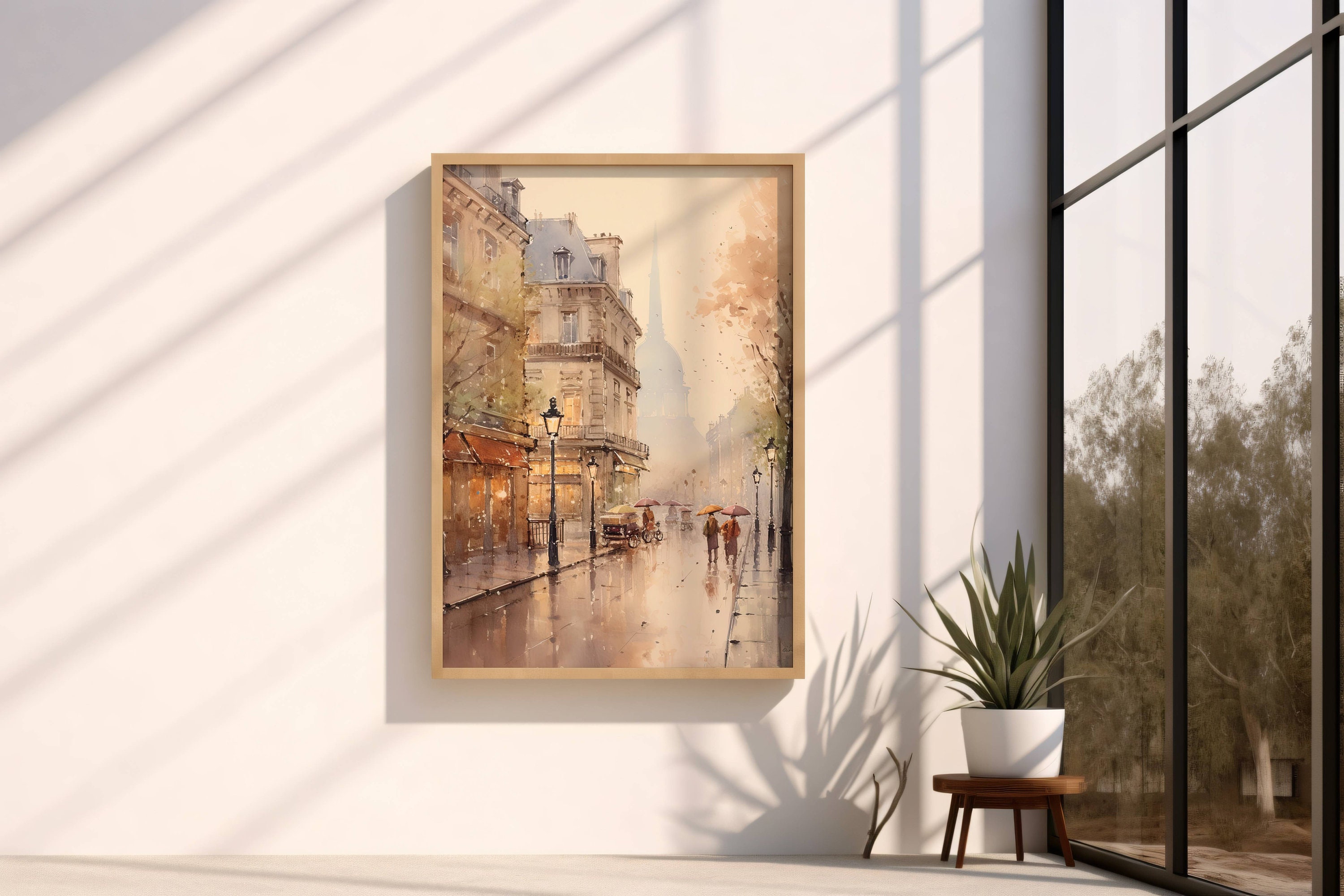 Paris Watercolor, Paris Scene, Paris Art, Watercolor, Downloadable ...