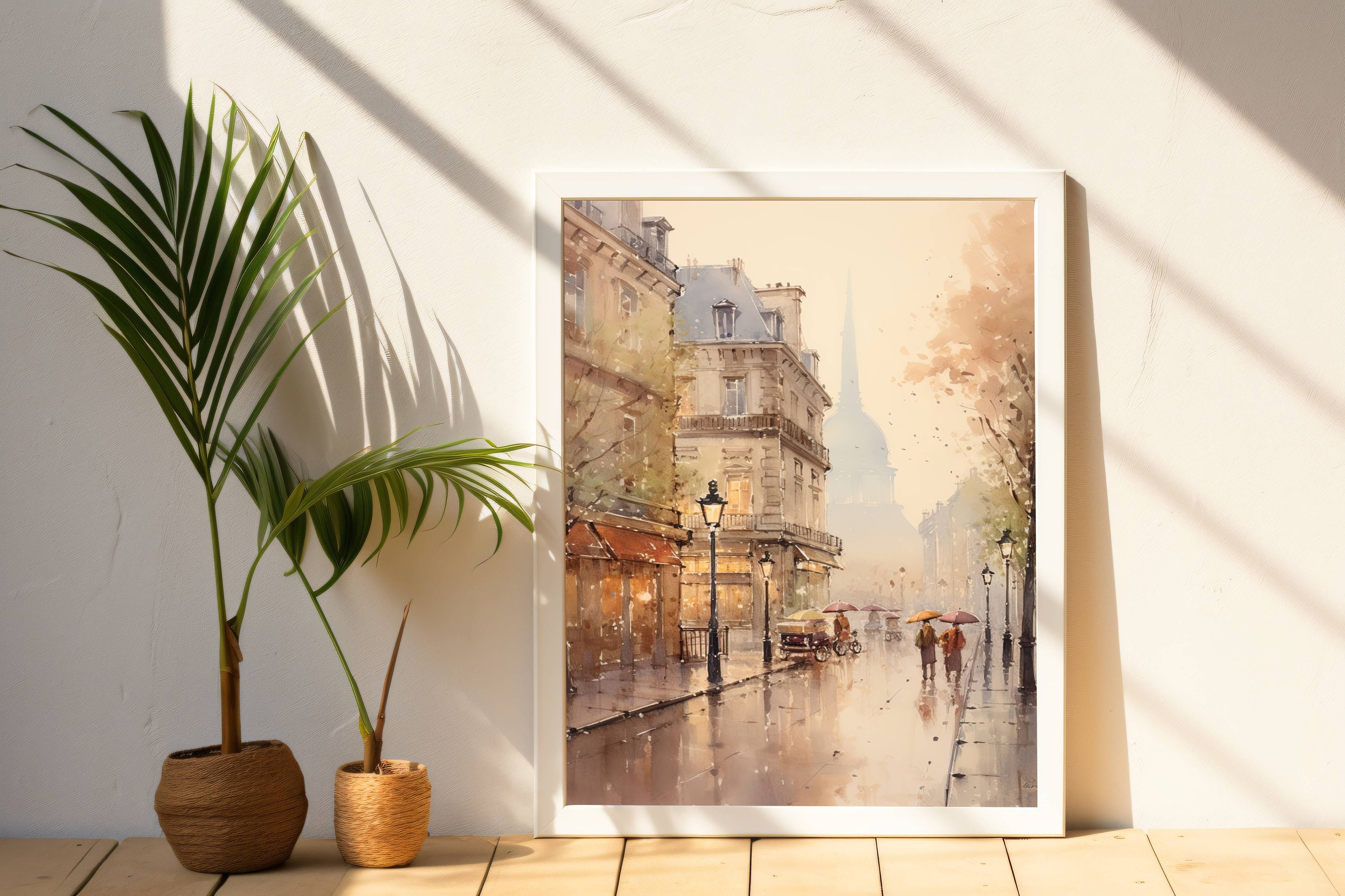 Paris Watercolor, Paris Scene, Paris Art, Watercolor, Downloadable ...