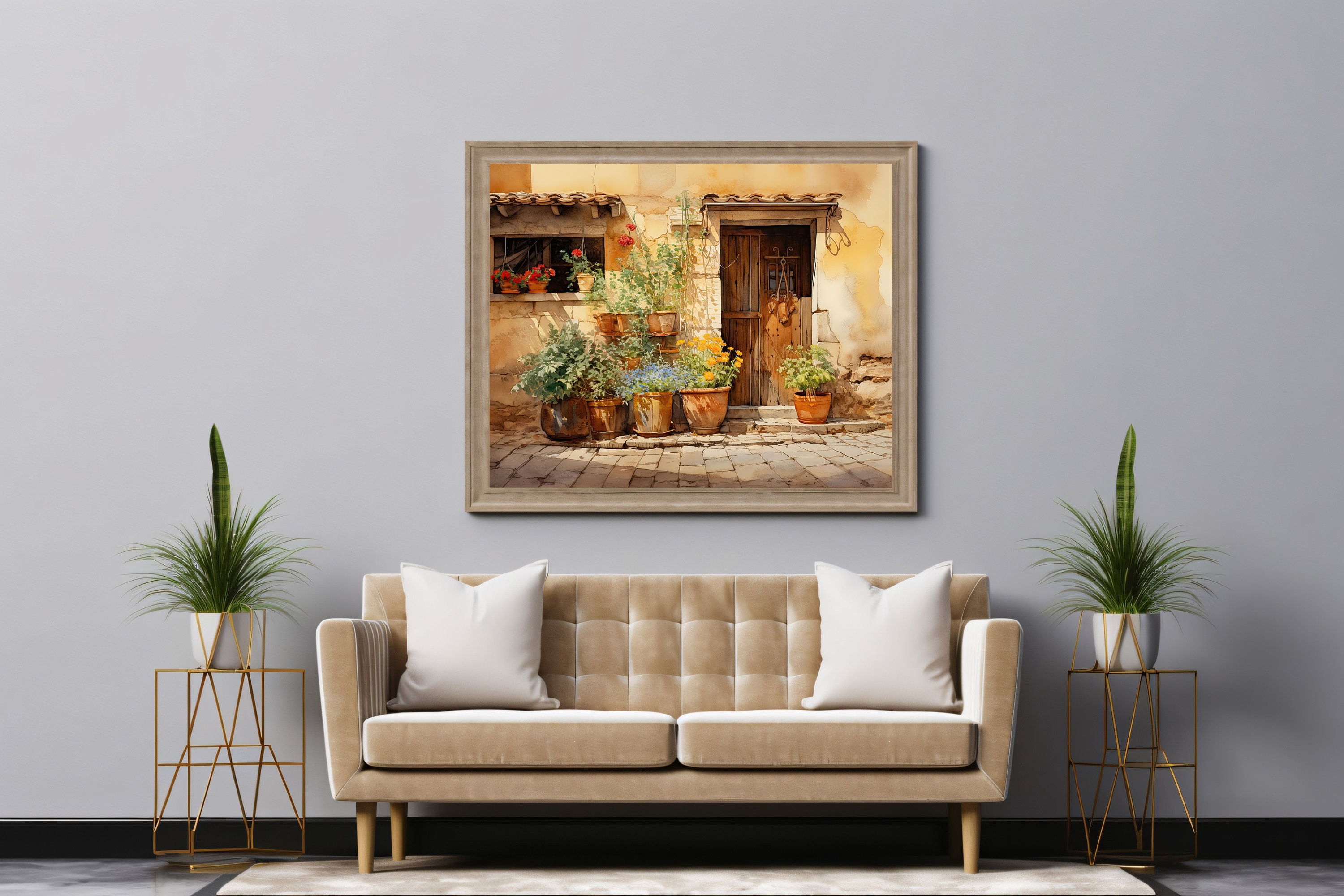 Tuscany Watercolor, Tuscany Art, Tuscany Digital Watercolor, Italy ...