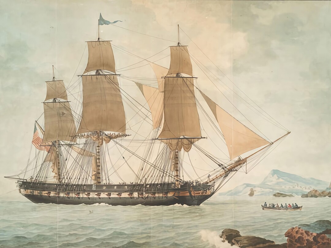 The US Ship President Entering the Harbor of Marseille, Antoine Roux ...