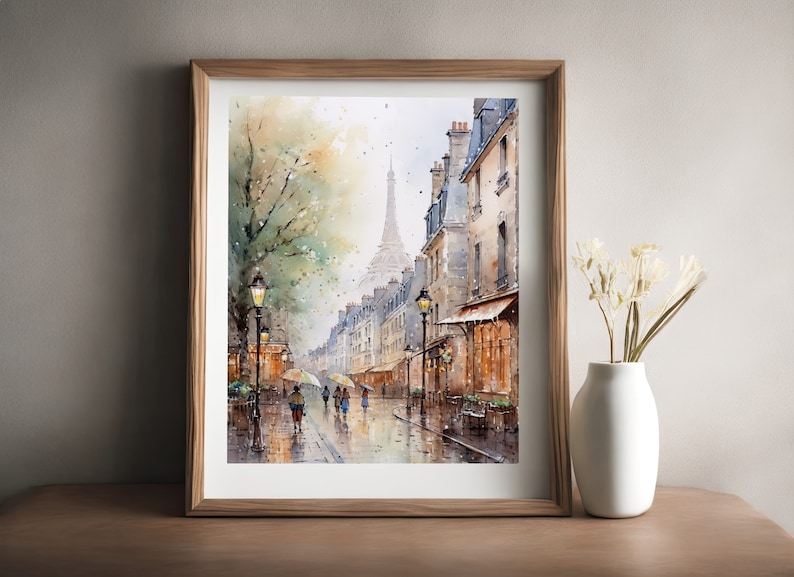 Paris Watercolor, Paris Scene, Paris Art, Paris Painting, Downloadable ...