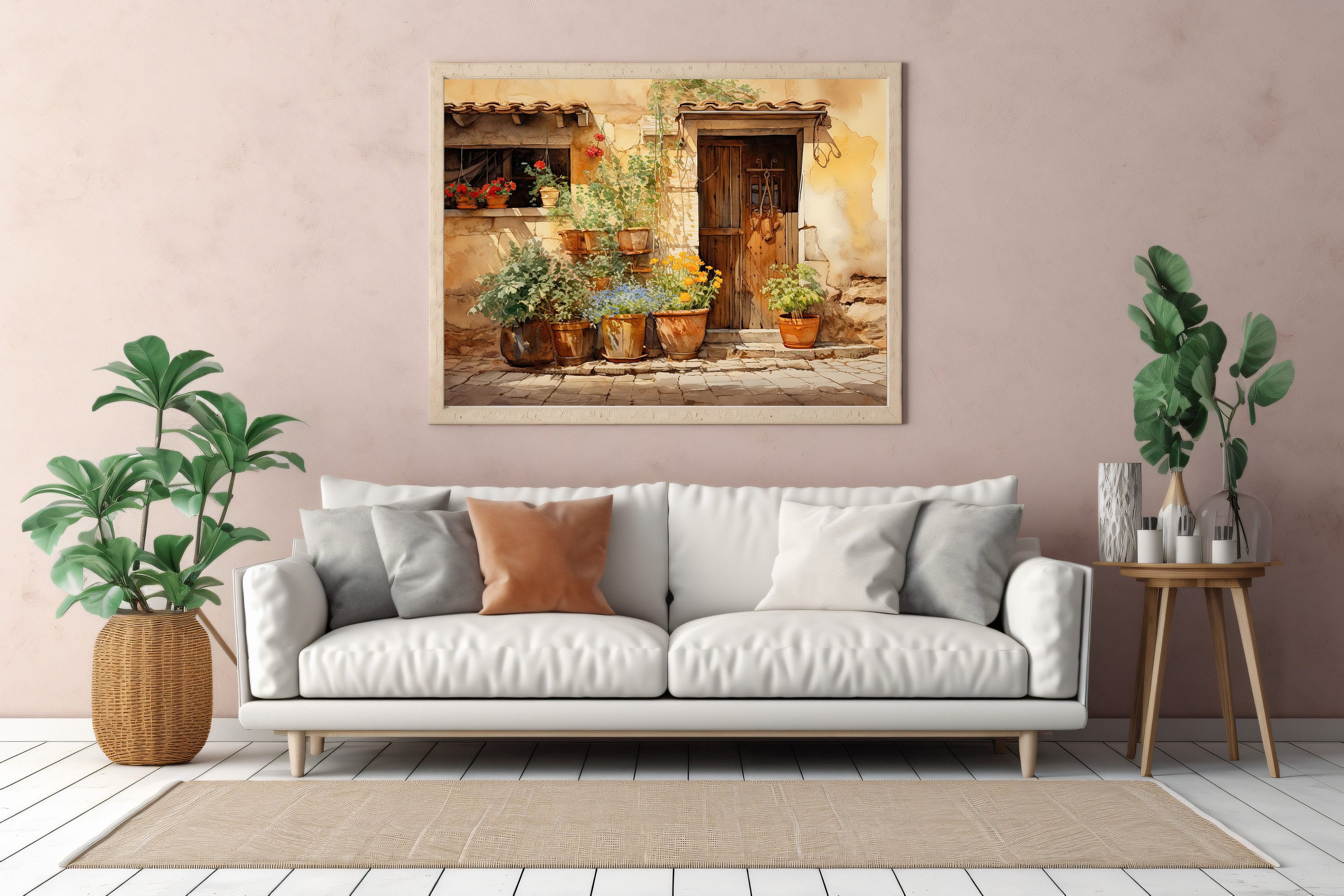 Tuscany Watercolor, Tuscany Art, Tuscany Digital Watercolor, Italy ...