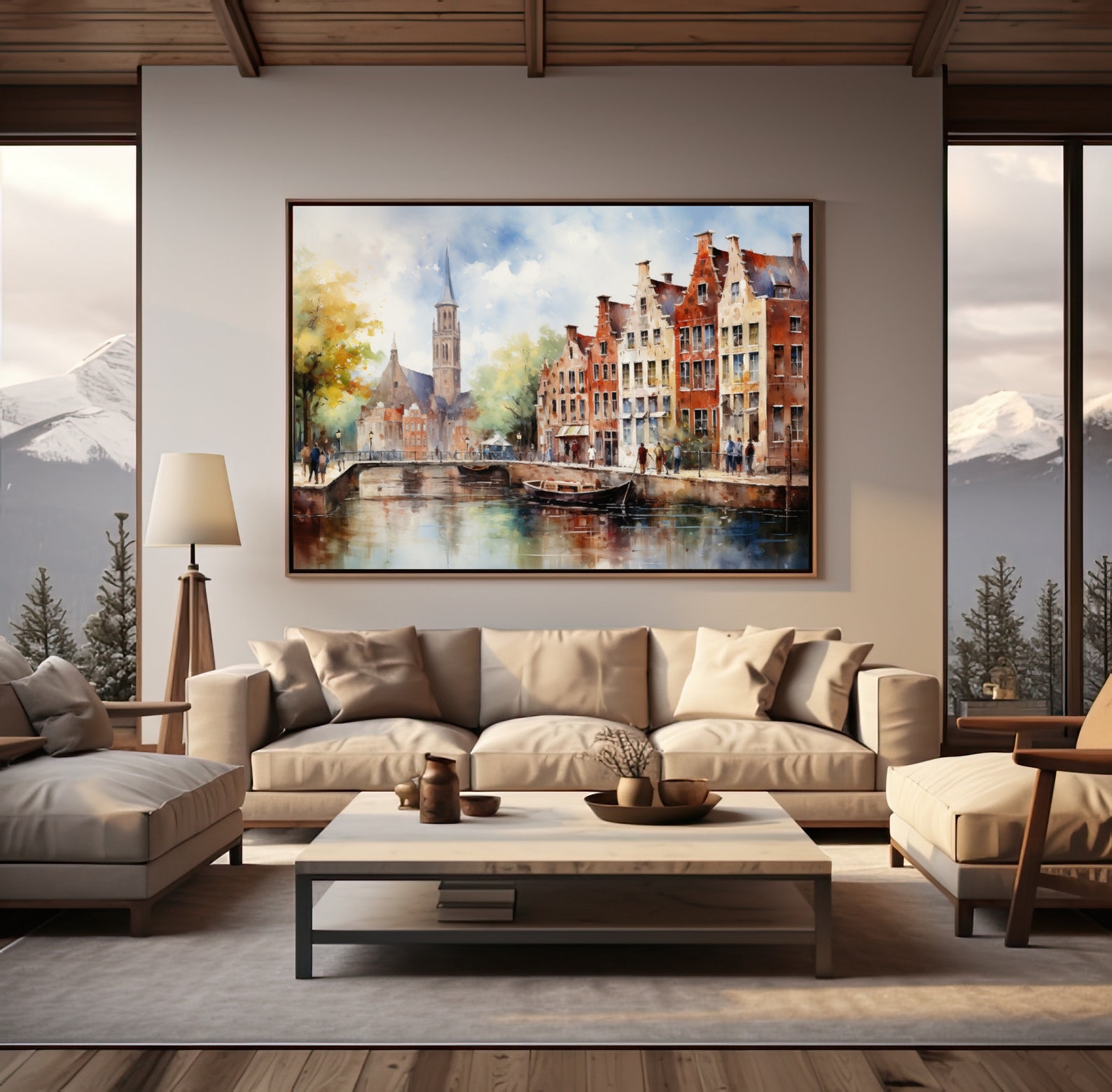 Bruges Watercolor, Bruges Art Print, Belgium Painting Digital Download ...