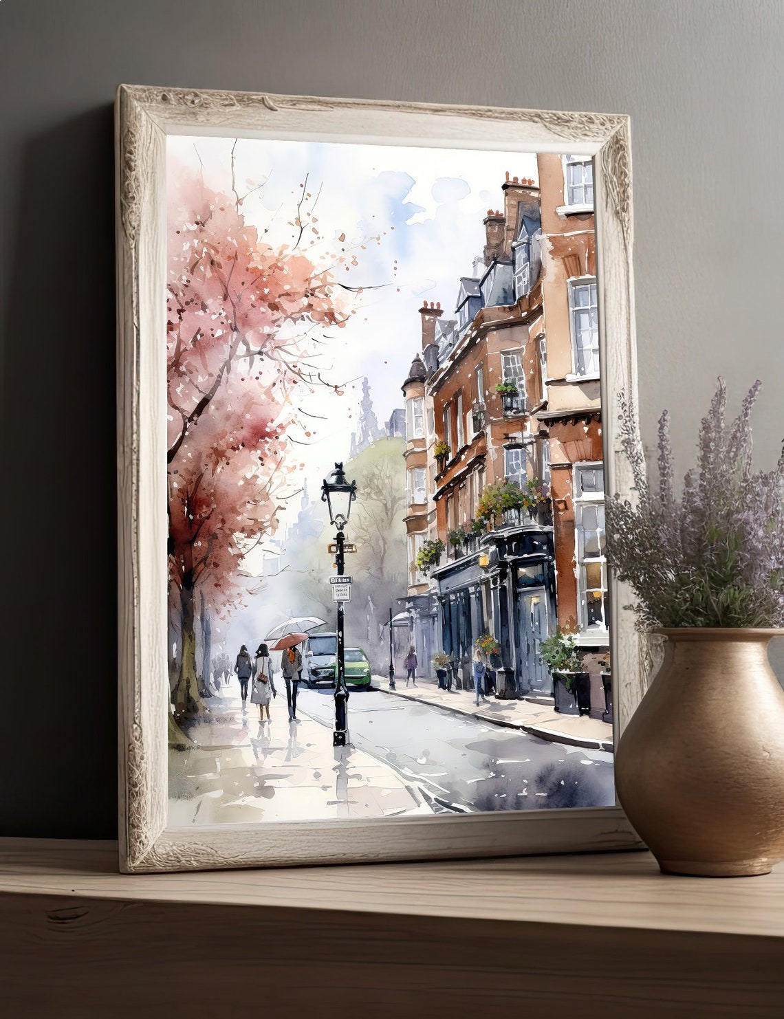 London Watercolor, London Art, London Scene, London Painting, Vintage ...