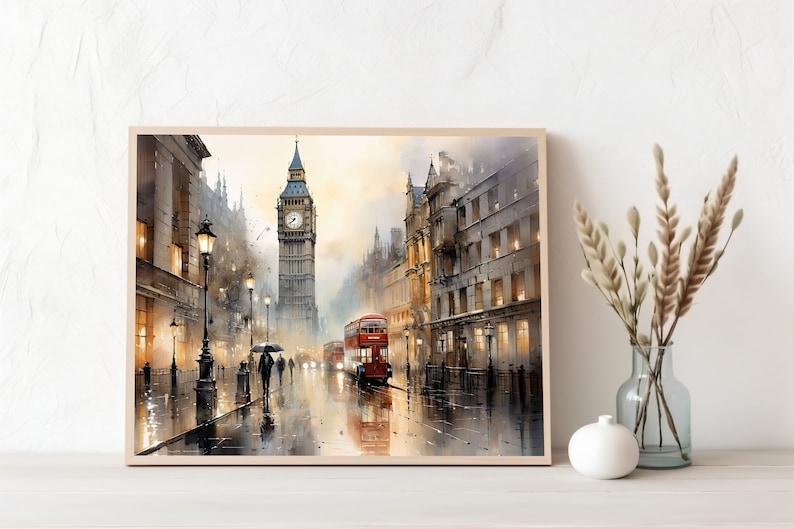 London Watercolor, London Art, London Scene, Downloadable Print ...