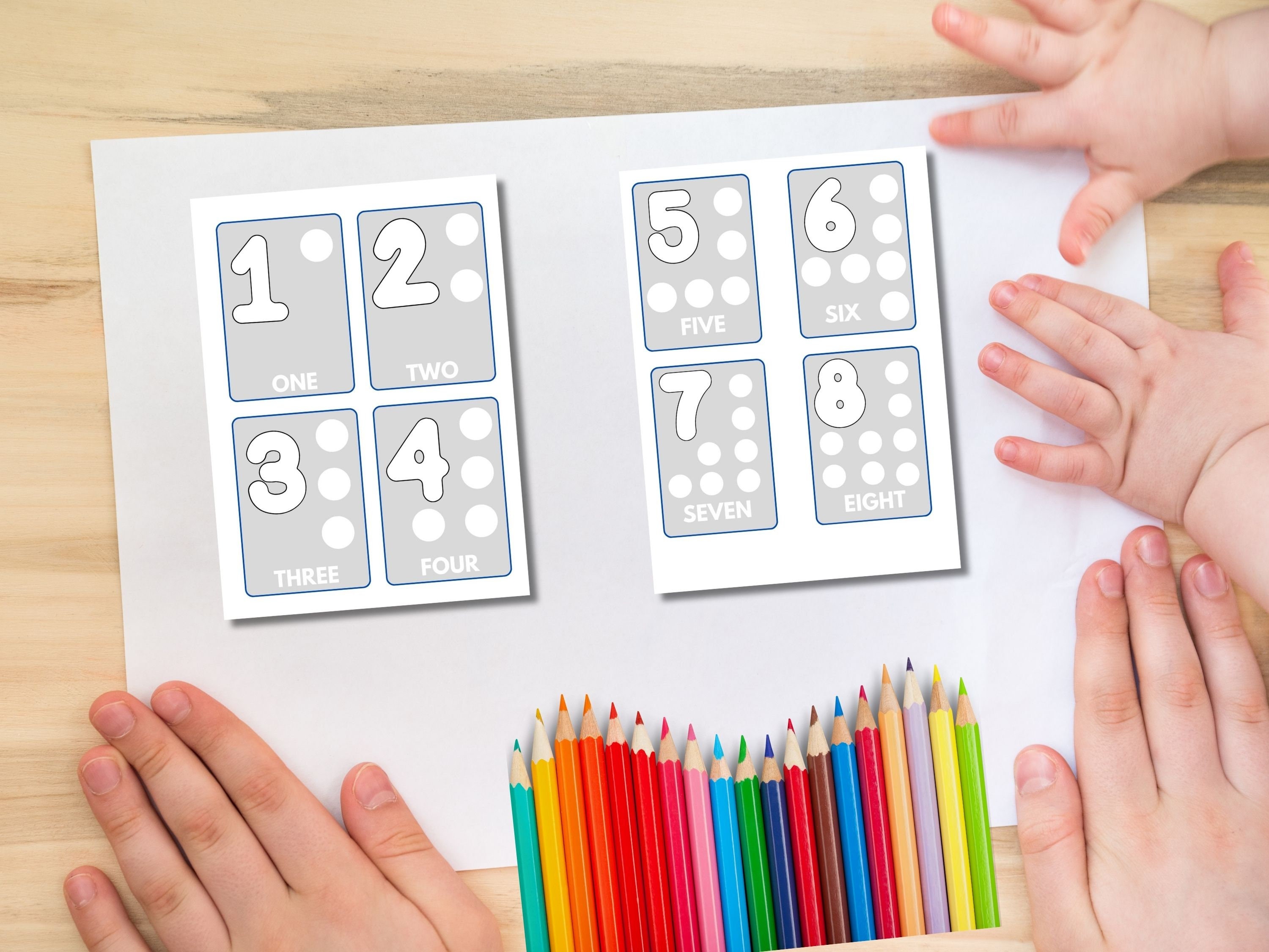 Numbers Flash Cards 1 to 10, Numbers Coloring Pages, Flash Cards Set ...