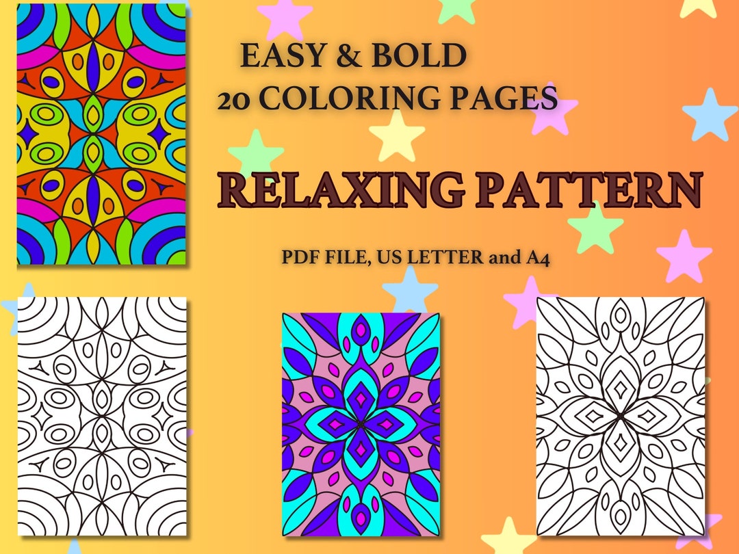 20 Easy & Bold ,coloring Pages, for Adults and Children: Patterns for ...