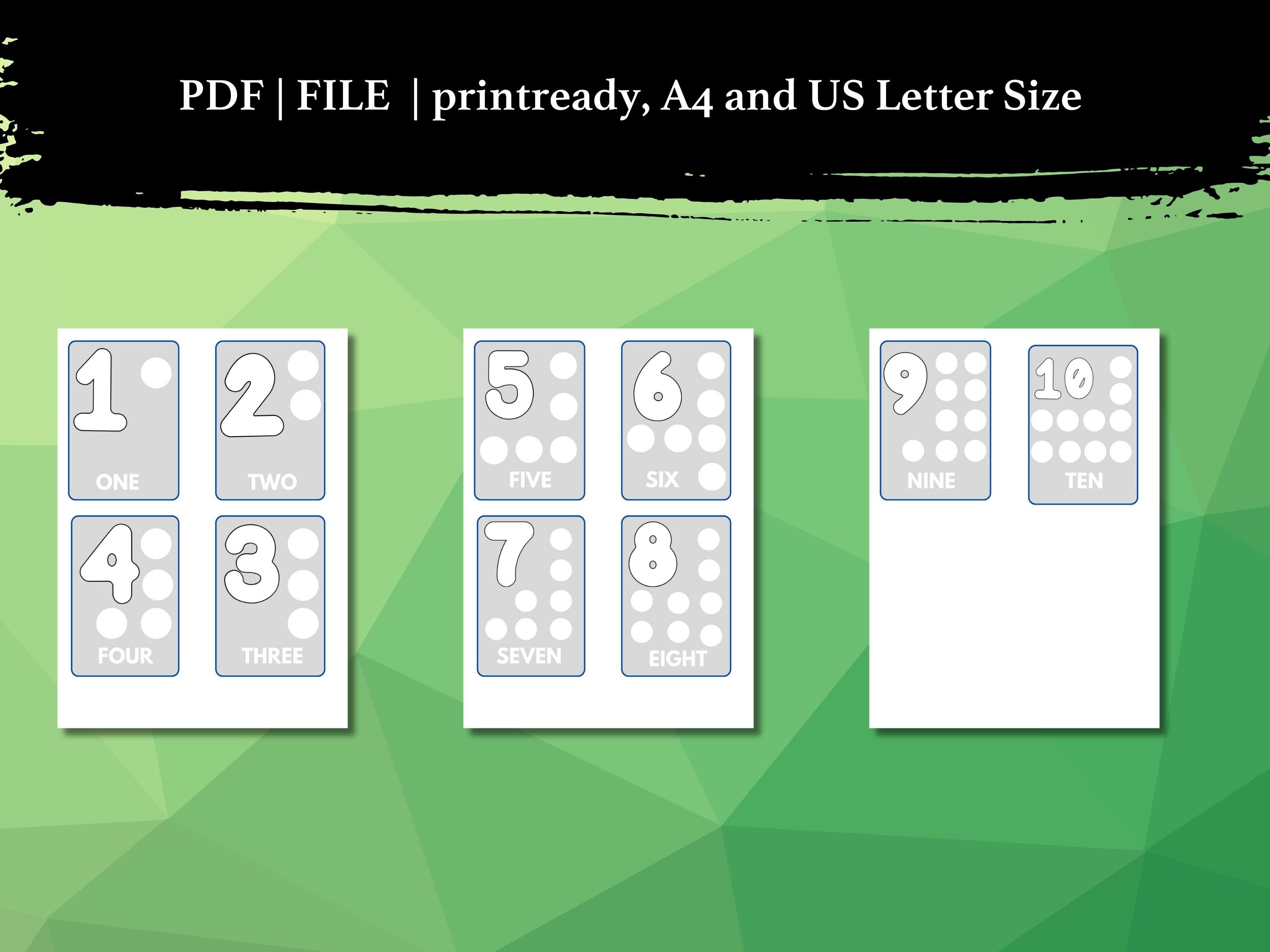Numbers Flash Cards 1 to 20, Numbers Coloring Pages, Flash Cards Set ...
