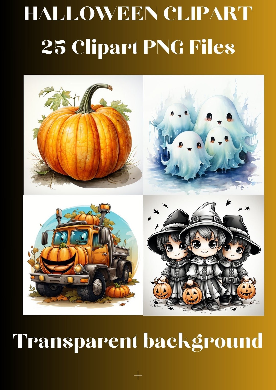 Clipart Halloween, CUTE HALLOWEEN, 25 PNG Files - Etsy