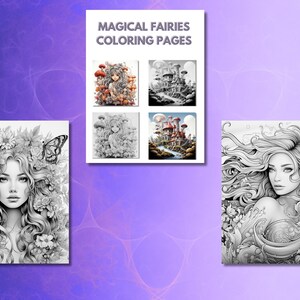 30 Magic FAIRIES Digital Coloring Pages, Magic Fairies Coloring Book ...