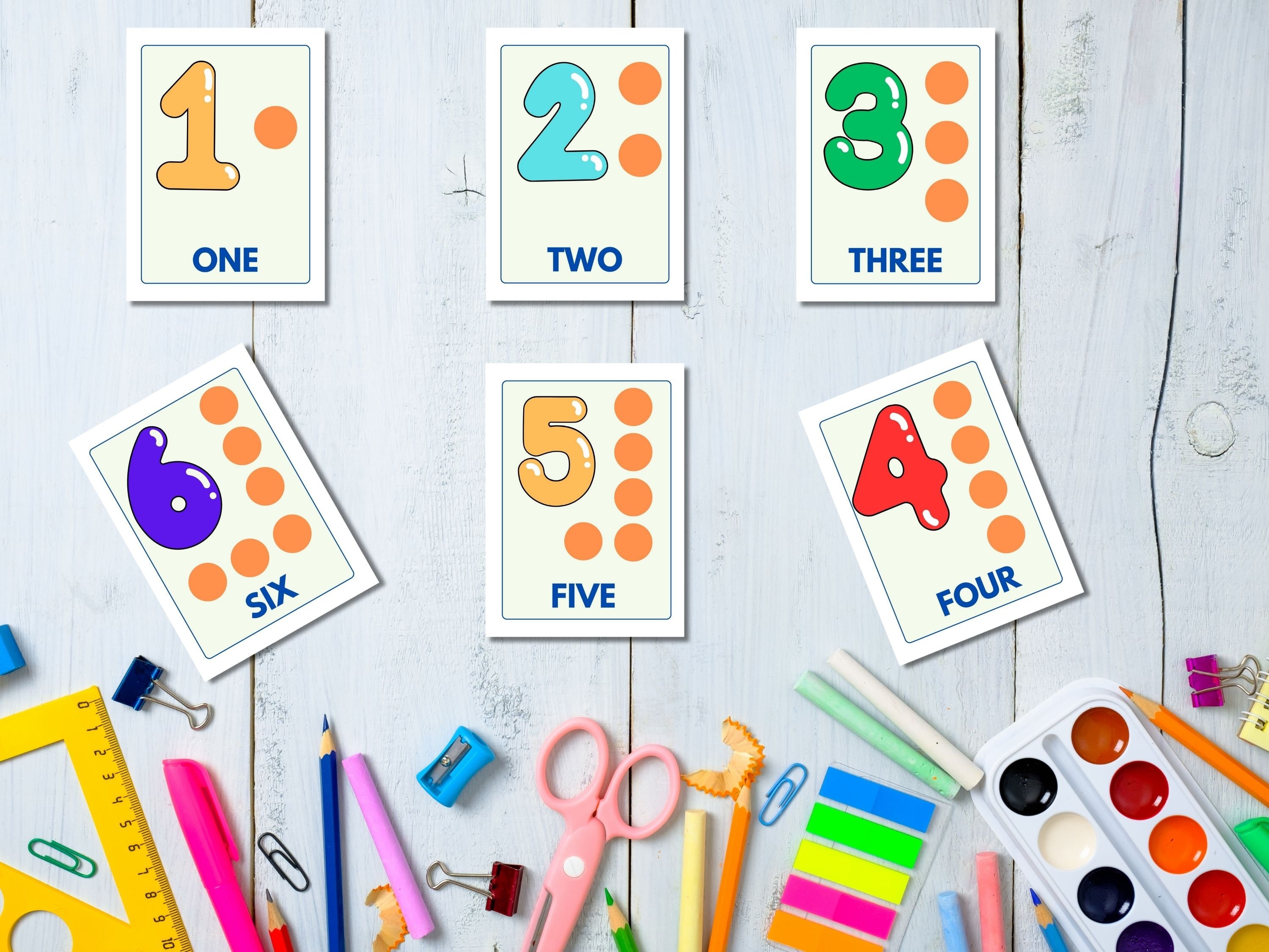 Numbers Flash Cards 1 to 10, Numbers Coloring Pages, Flash Cards Set ...