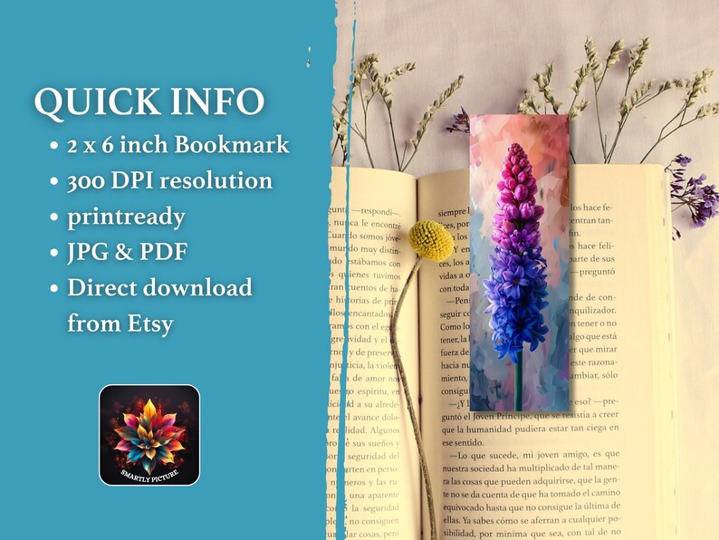 15 Spring Flowers, Water Color 3D, Effect, Printable Bookmarks, 15 ...