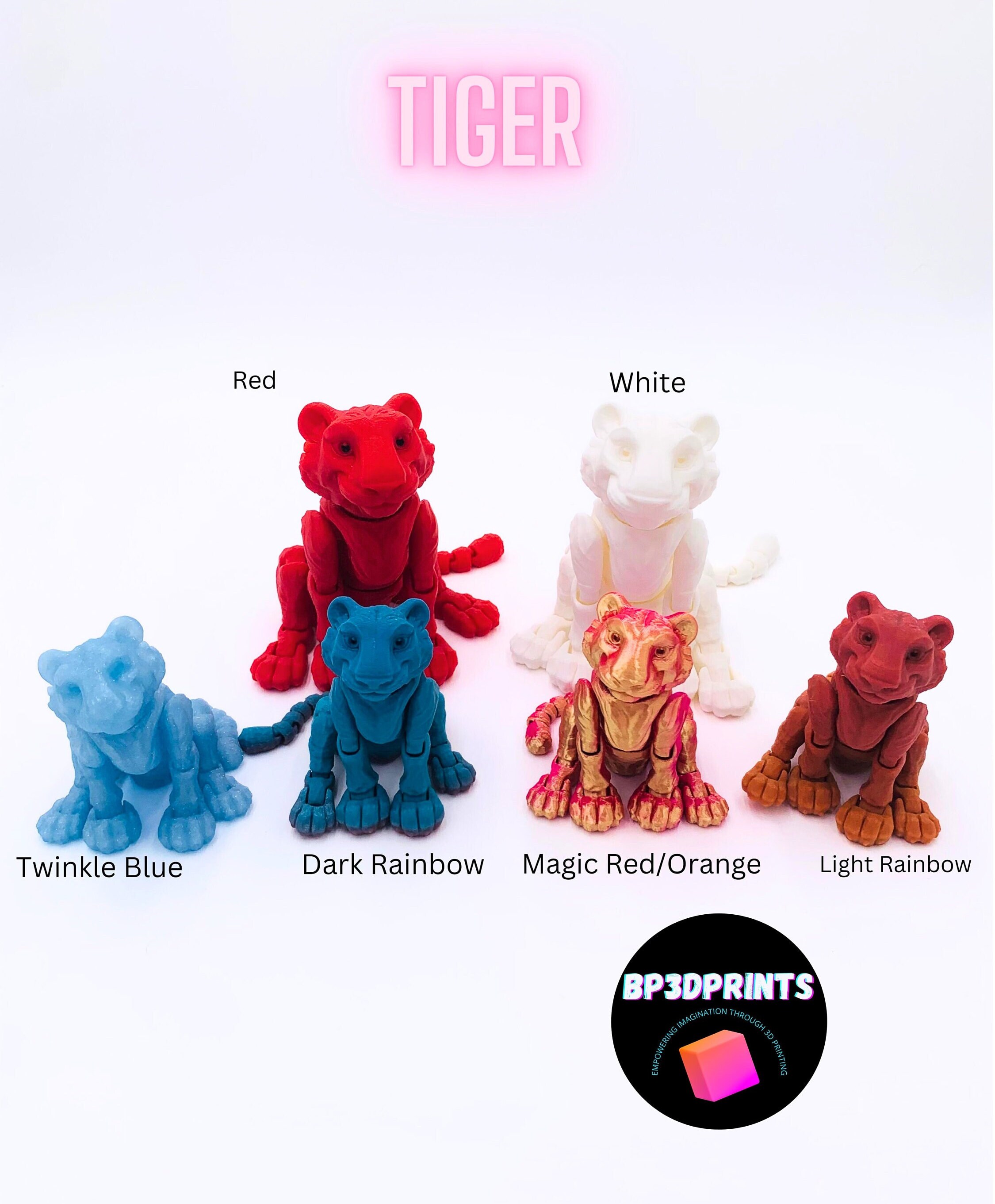Articulated Tiger, Baby Tiger, Articulated 3d Printed, Custom Color ...