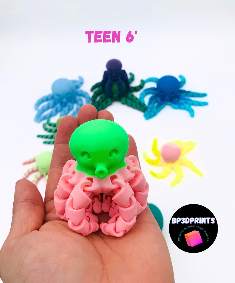 Articulated Octopus, 3d Printed Articulated Octopus3d, Custom Color ...