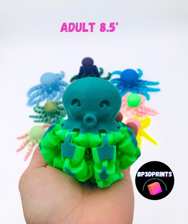 Articulated Octopus, 3d Printed Articulated Octopus3d, Custom Color ...