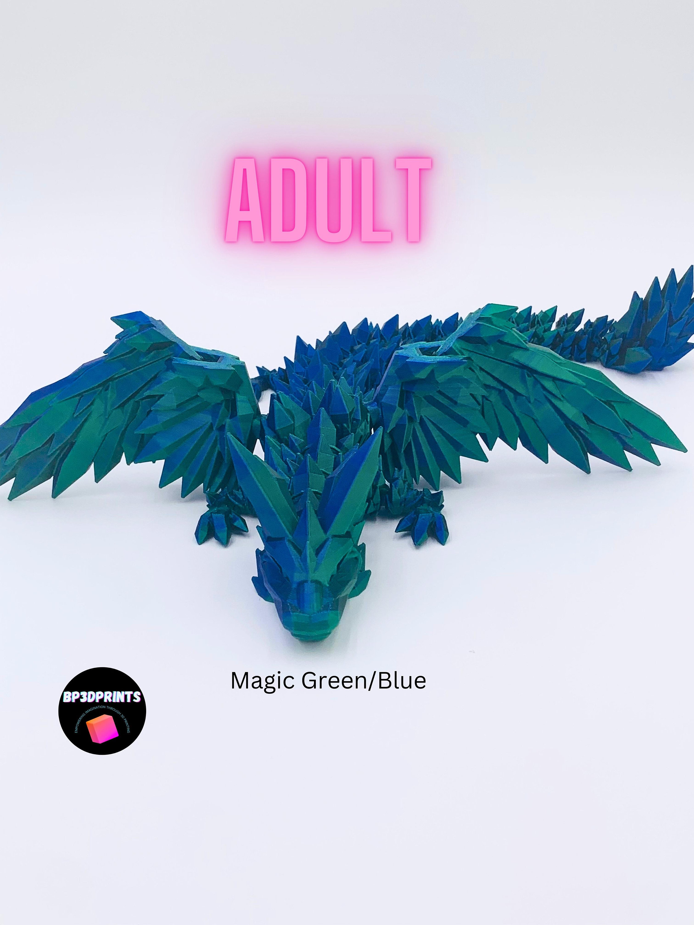 Crystalwing Dragon, Articulated 3d Printed, Custom Color Options ...