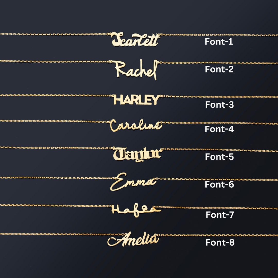 14K Solid Gold & Sterling Silver Personalized Name Necklace | Custom ...