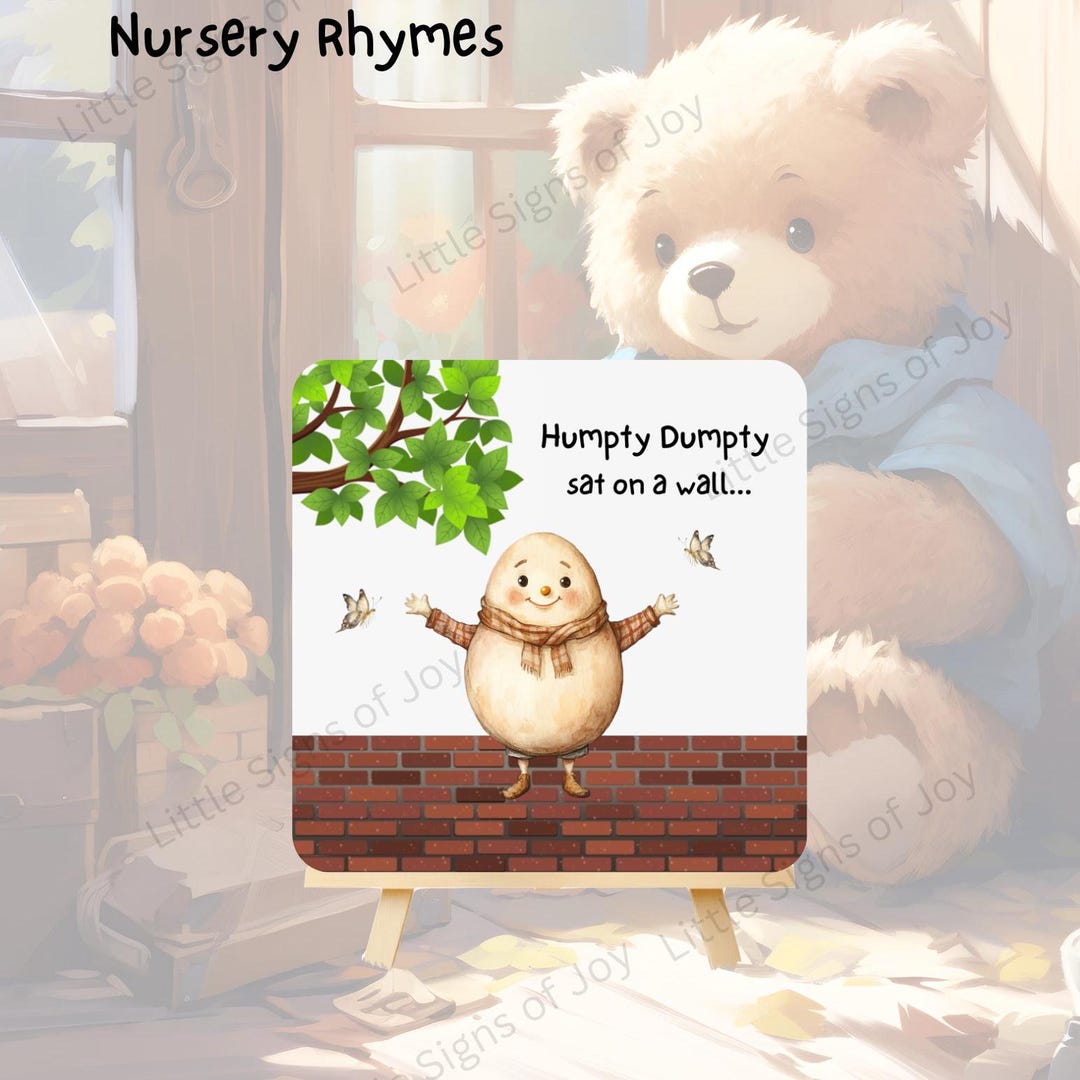 Wood Sign, Nursery Rhyme, Humpty Dumpty, Baby Shower Gift, Baby Shower ...