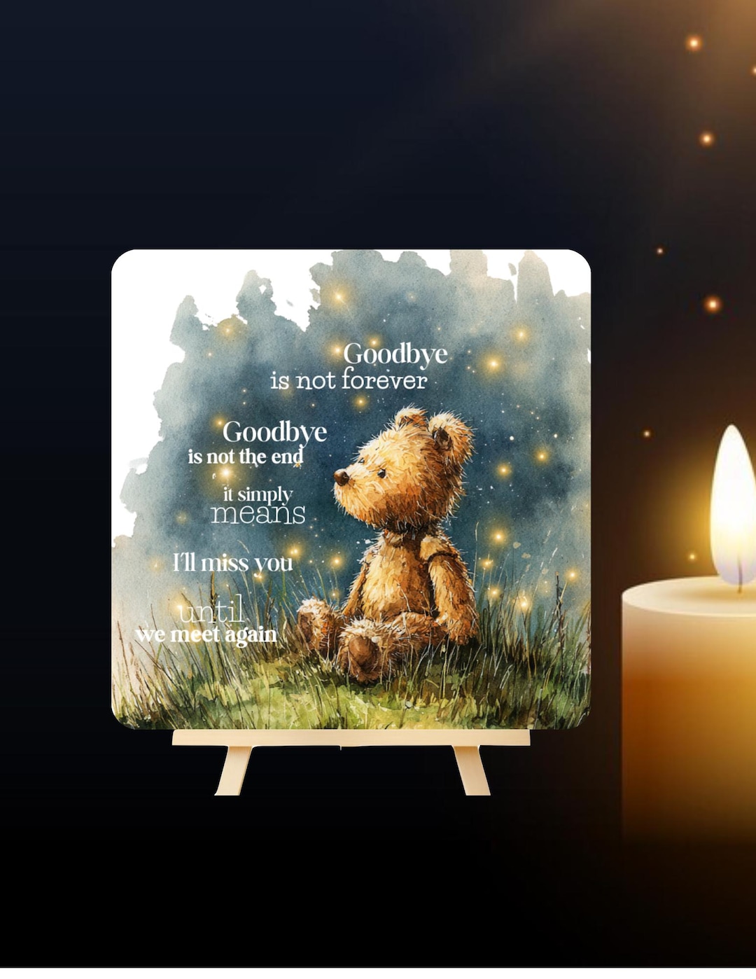 Memorial Bear, Goodbye, Wood Sign, Keepsake, Table Art, Gift - Etsy