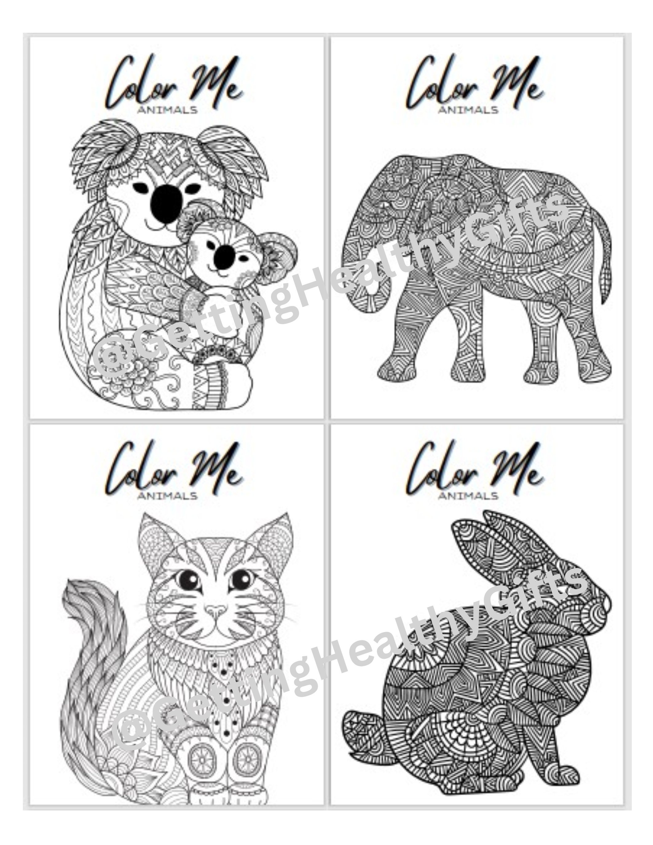 Digital Coloring Book, Printable Coloring Book, Animals - Etsy