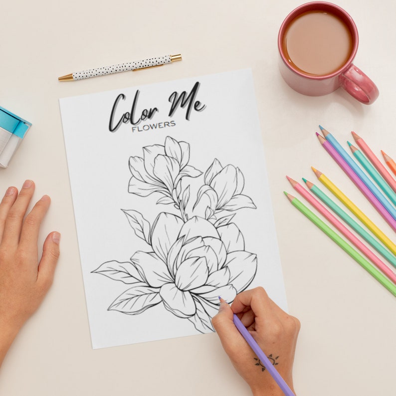 Digital Coloring Book, Printable Coloring Book, - Etsy