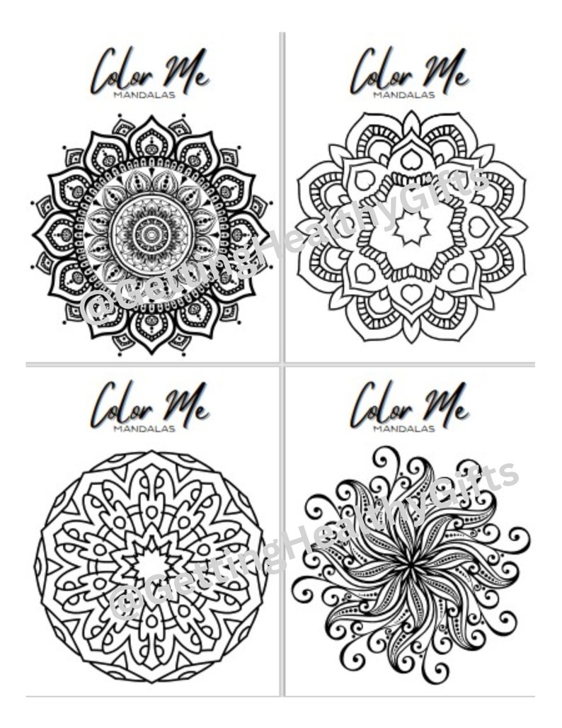 Digital Coloring Book, Printable Coloring Book, Mandalas - Etsy