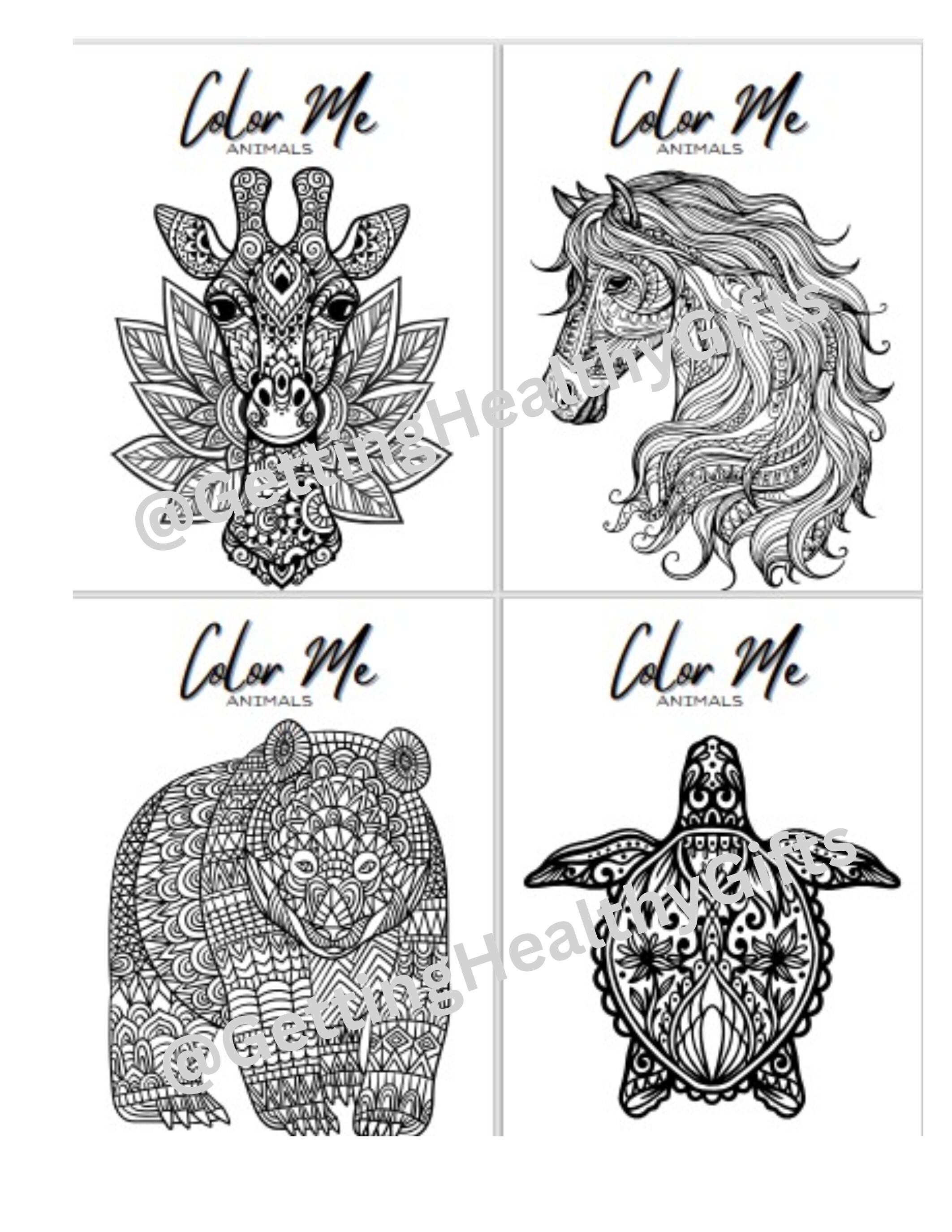 Digital Coloring Book, Printable Coloring Book, Animals - Etsy