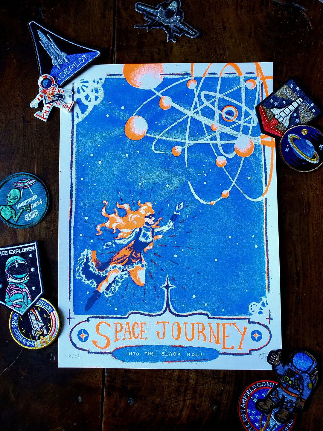 Space Explorer Poster Two-color Screen Print - Etsy