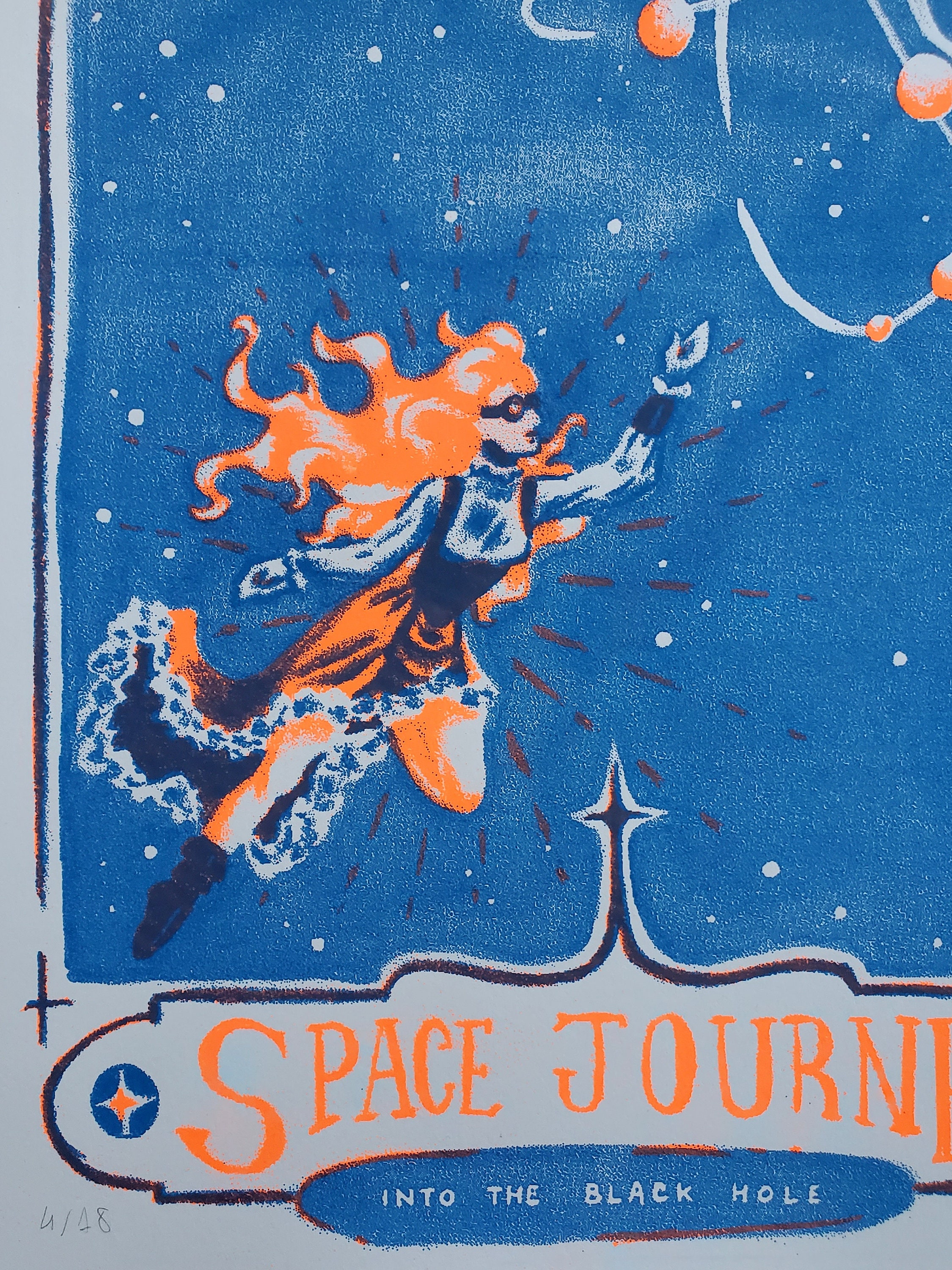 Space Explorer Poster Two-color Screen Print - Etsy