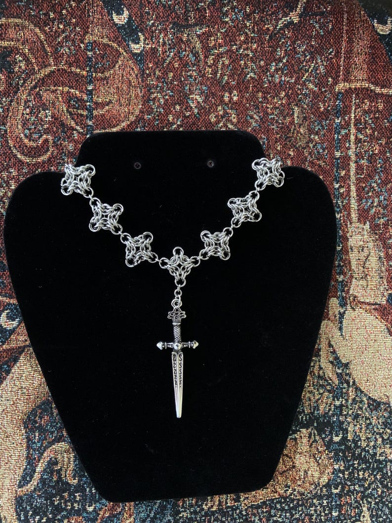 Guinevere Chainmail Medieval Choker Necklace - Etsy