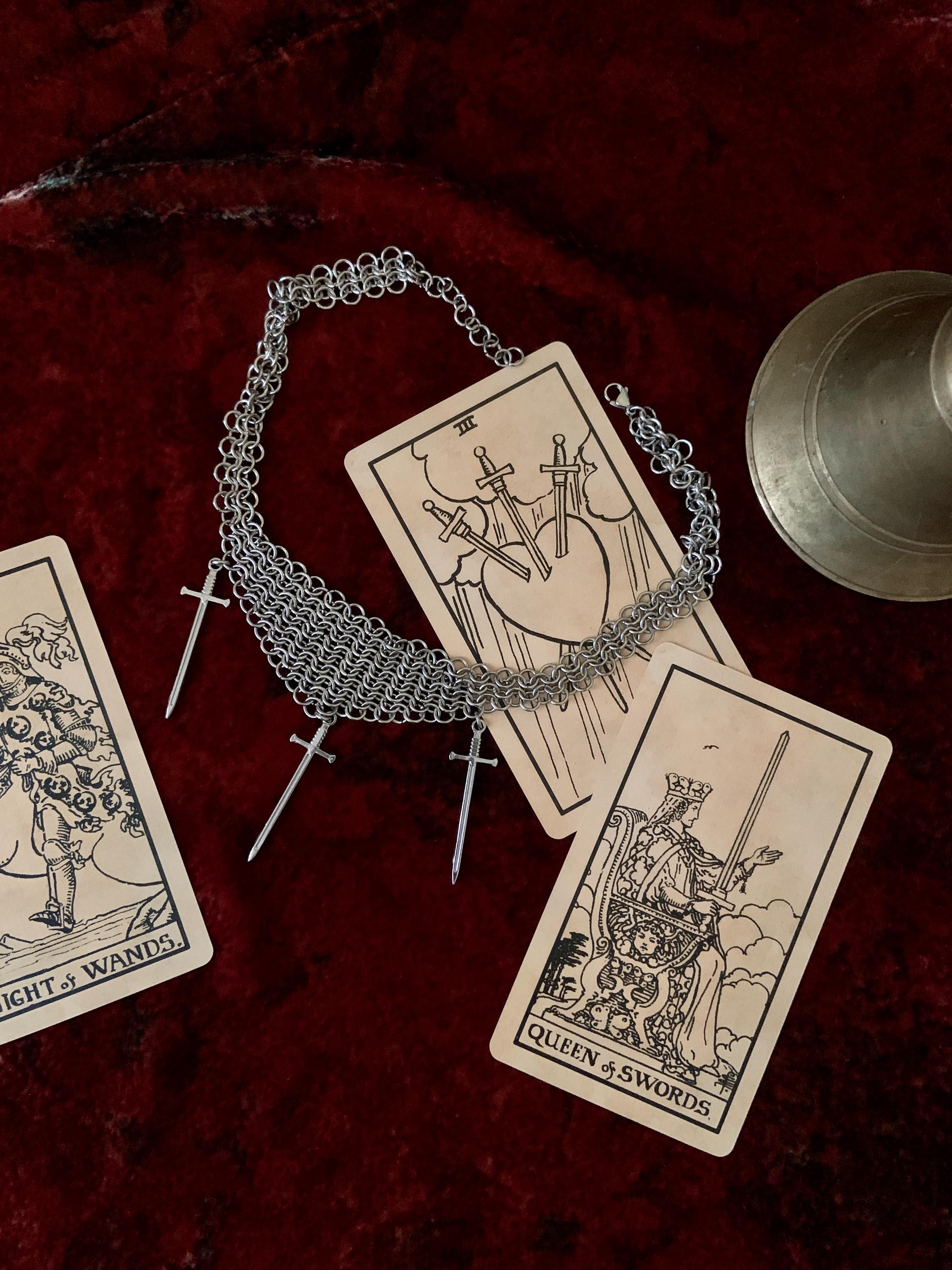 Three of Swords Chainmail Necklace - Etsy