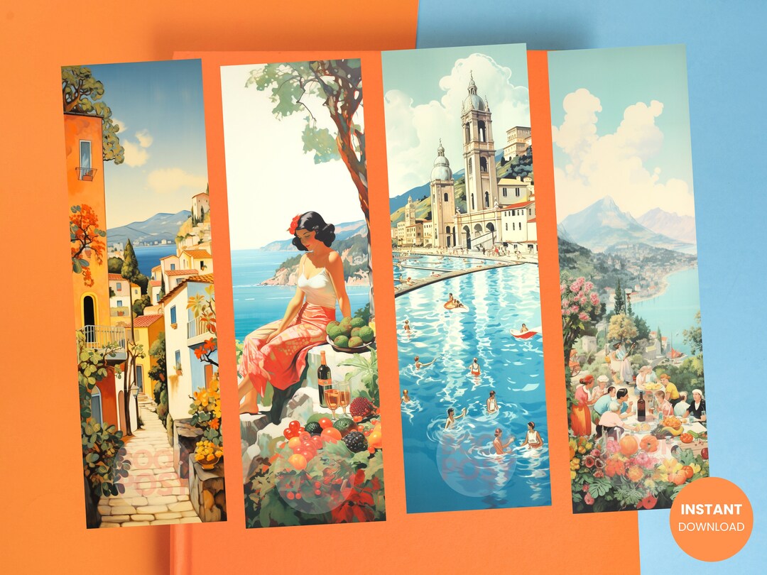 PRINTABLE Bookmarks Beautiful View Romantic Italy-inspired - Etsy