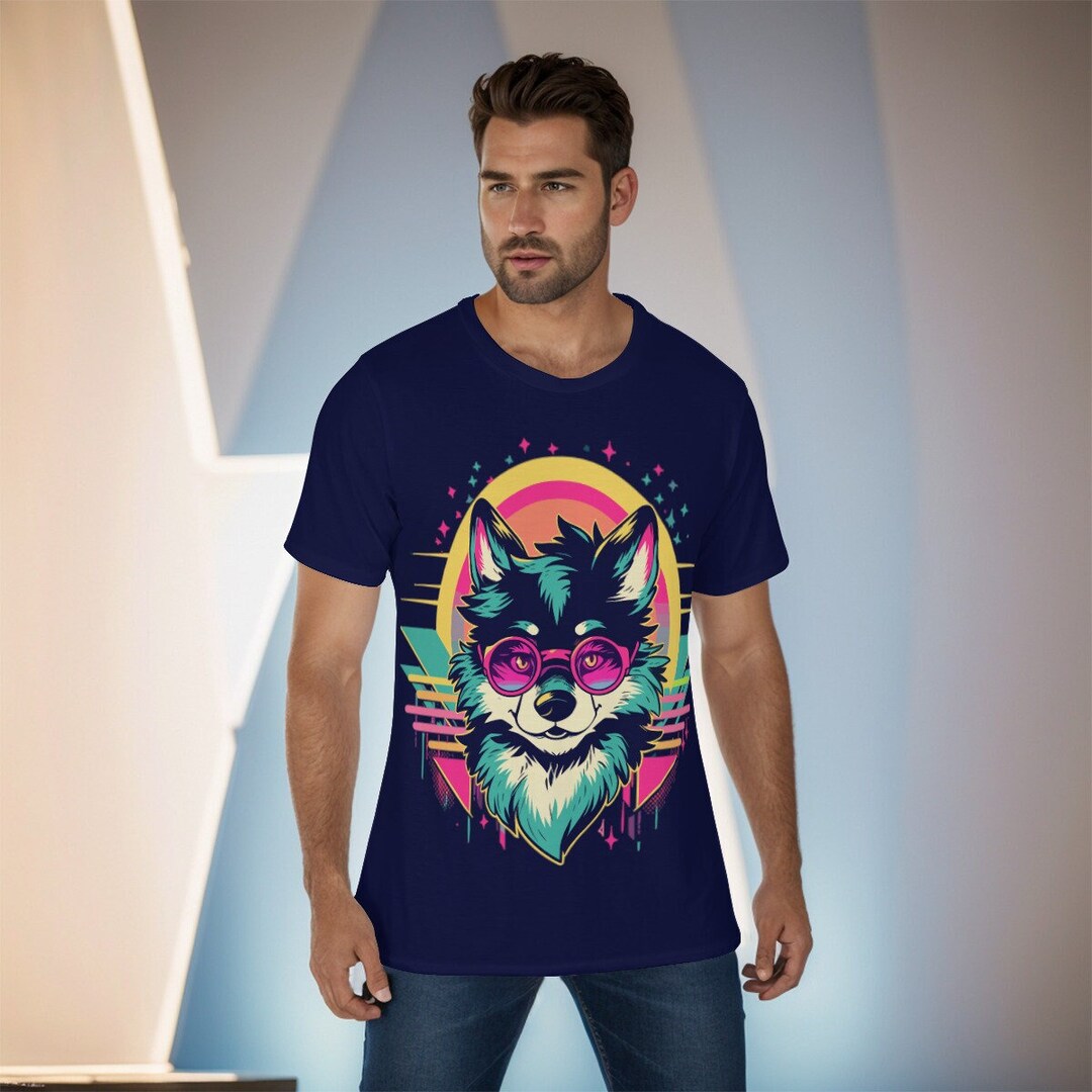 Cyber Punk Wolf / Unisex Short Sleeve T-shirt / Canine Wearing ...
