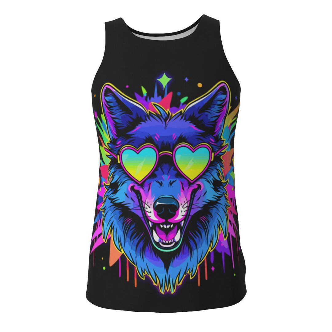 Neon Burst Canine / Tank Top / Colorful Dog Shirt / Furry Fandom ...
