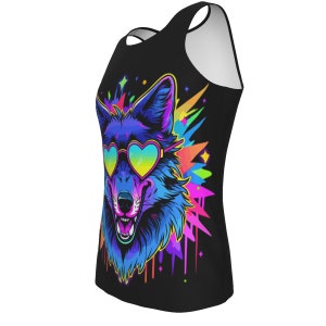 Neon Burst Canine / Tank Top / Colorful Dog Shirt / Furry Fandom ...