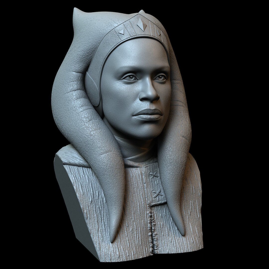 Rosario Dawson as Ahsoka Tano 3D Printed Sculpture, a Paintable Bust ...