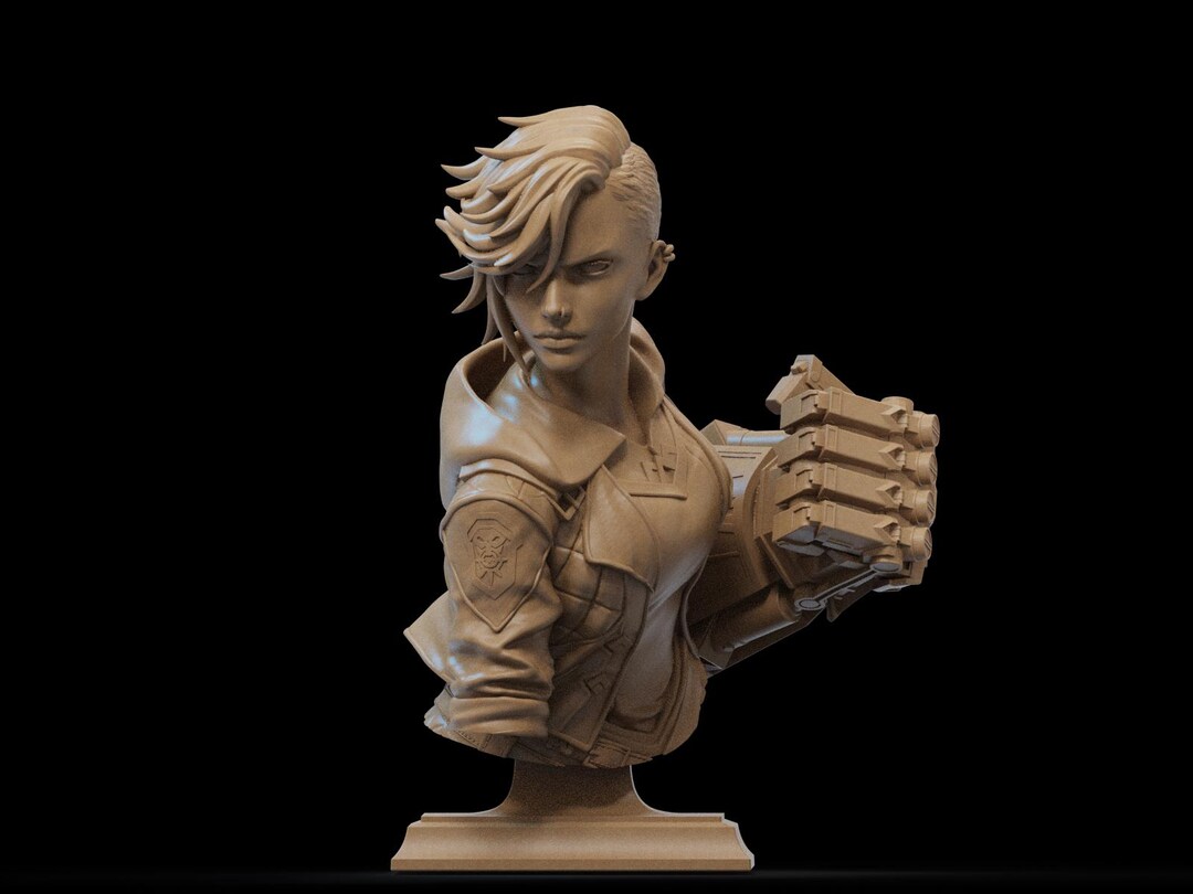 Vi Bust, Video Game Character, Sculpture, Bookshelf Decor, Gamer Gift ...