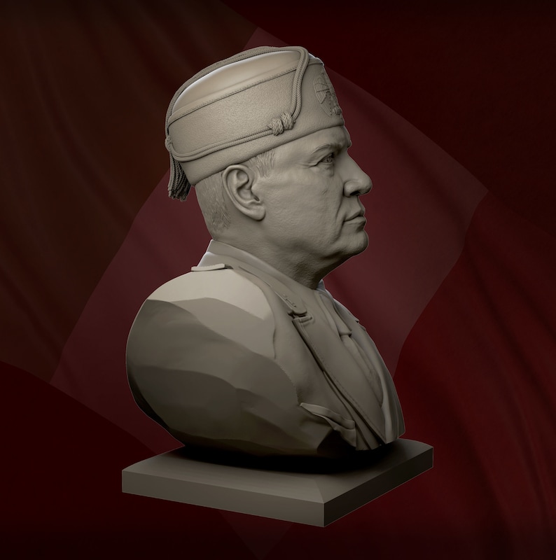 BENITO MUSSOLINI 3D Bust Sculpture, Italian Fascist Dictator Room ...