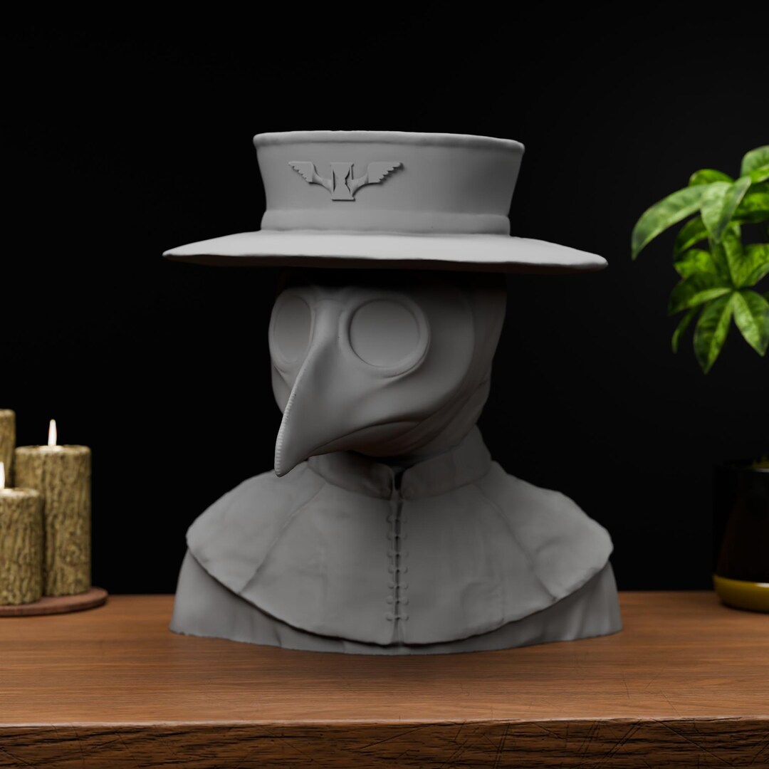 Plague Doctor Bust, Historical Figure, Sculpture, Bookshelf Decor ...