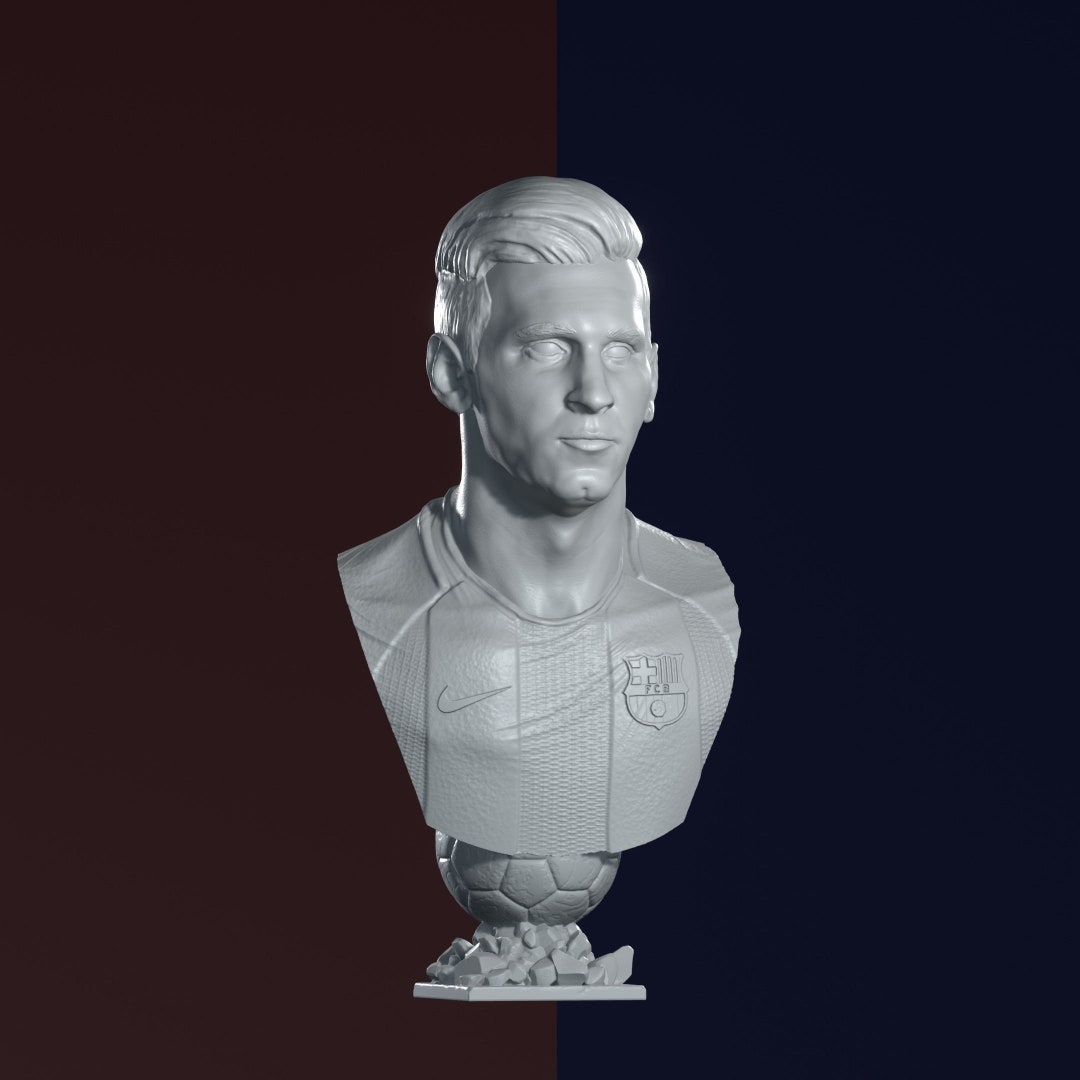 LIONEL MESSI 3D Printed BUST Sculpture, Famous Argentinian Football ...