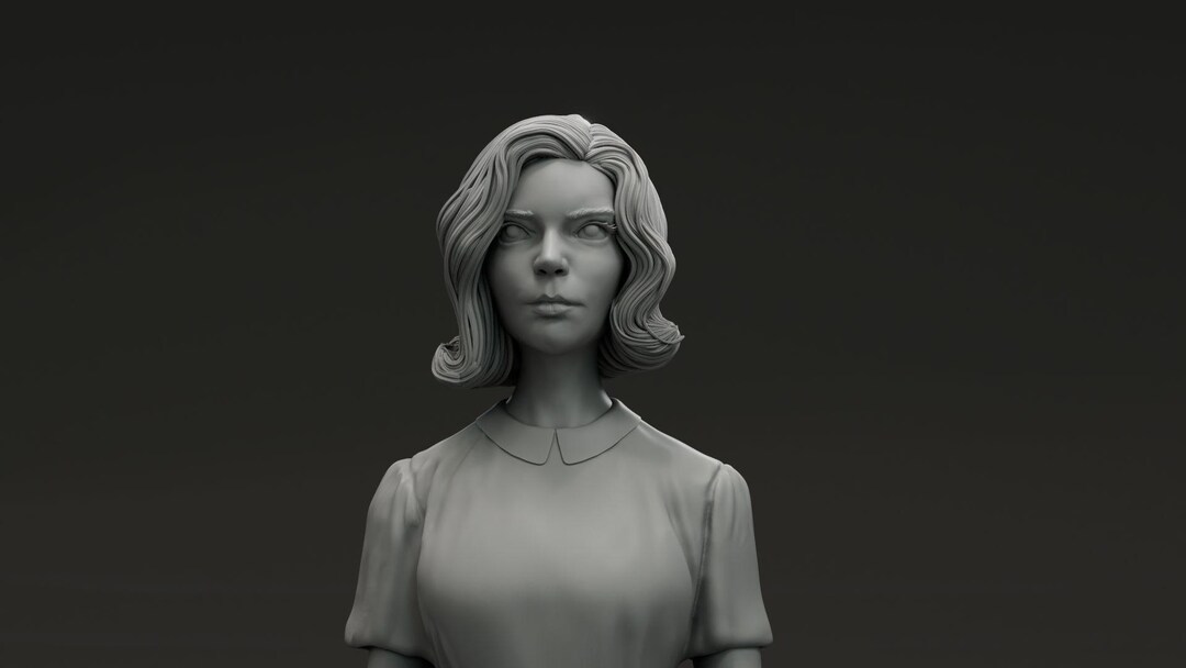 Beth Harmon chess Prodigy Bust Sculpture, Strategic Genius, Mastermind ...