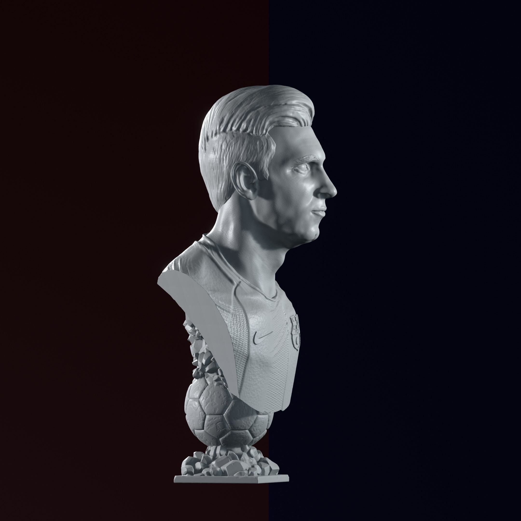 LIONEL MESSI 3D Printed BUST Sculpture, Famous Argentinian Football ...