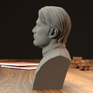 Mads Mikkelsen Sculpture Bust, Famous Actor and Movie Star Statue for ...
