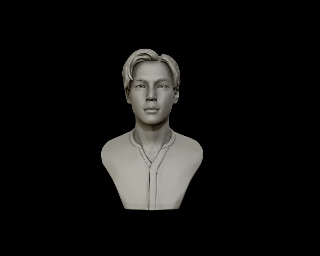 Kim Tae Hyung V Bust Sculpture, Famous K Pop Artist and Musician Room ...