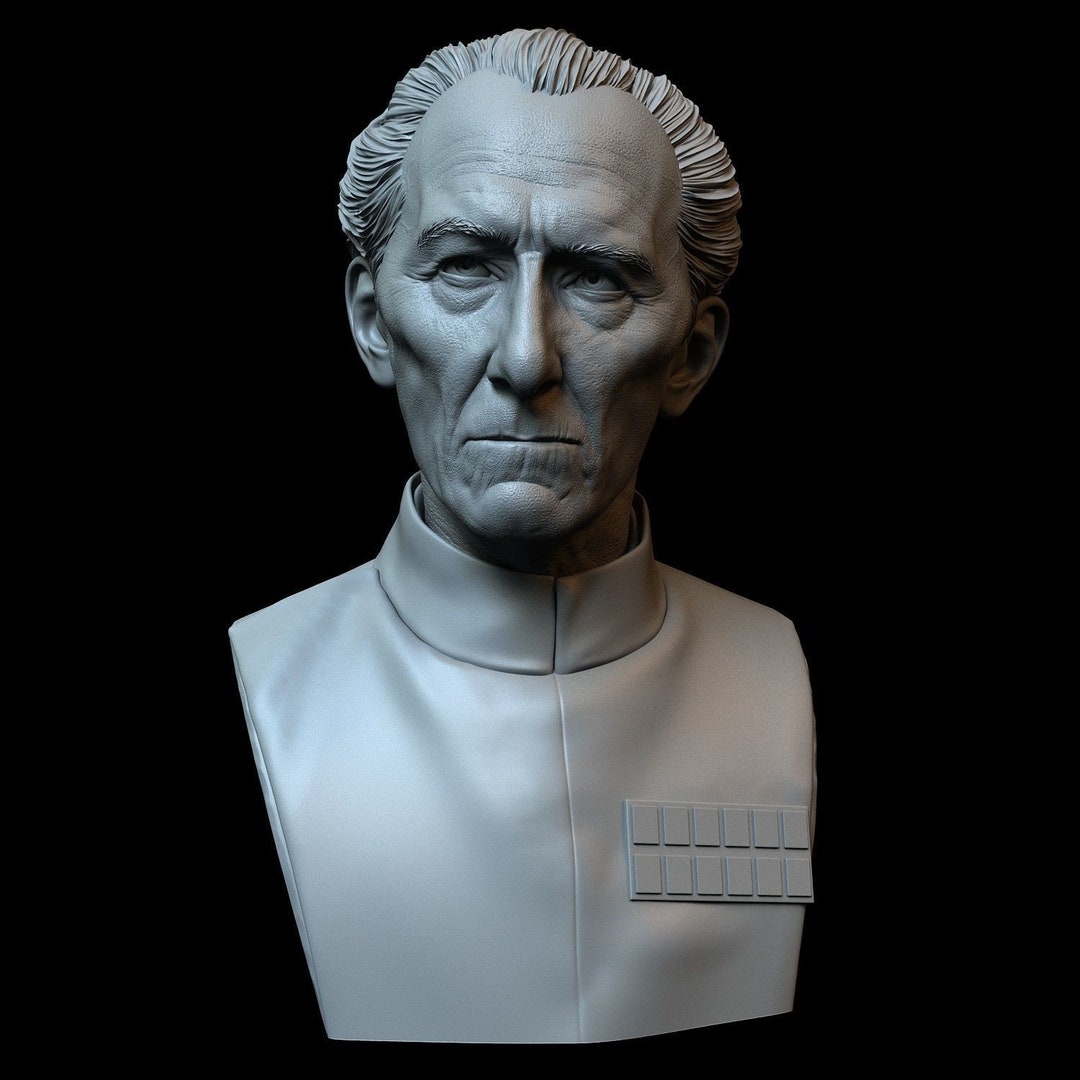 Grand Moff Tarkin 3D Printed Resin Sculpture Bust, Star Wars Character ...