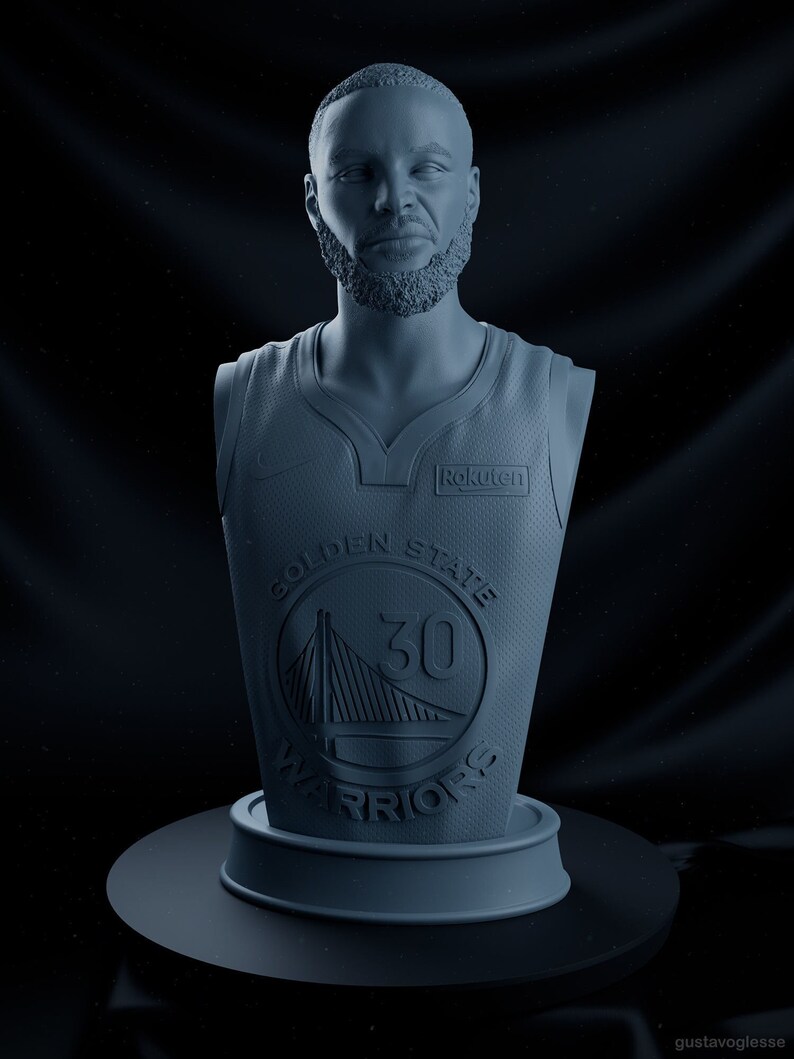 STEPHEN CURRY 3D Printed BUST Sculpture, Famous Basketball Player ...
