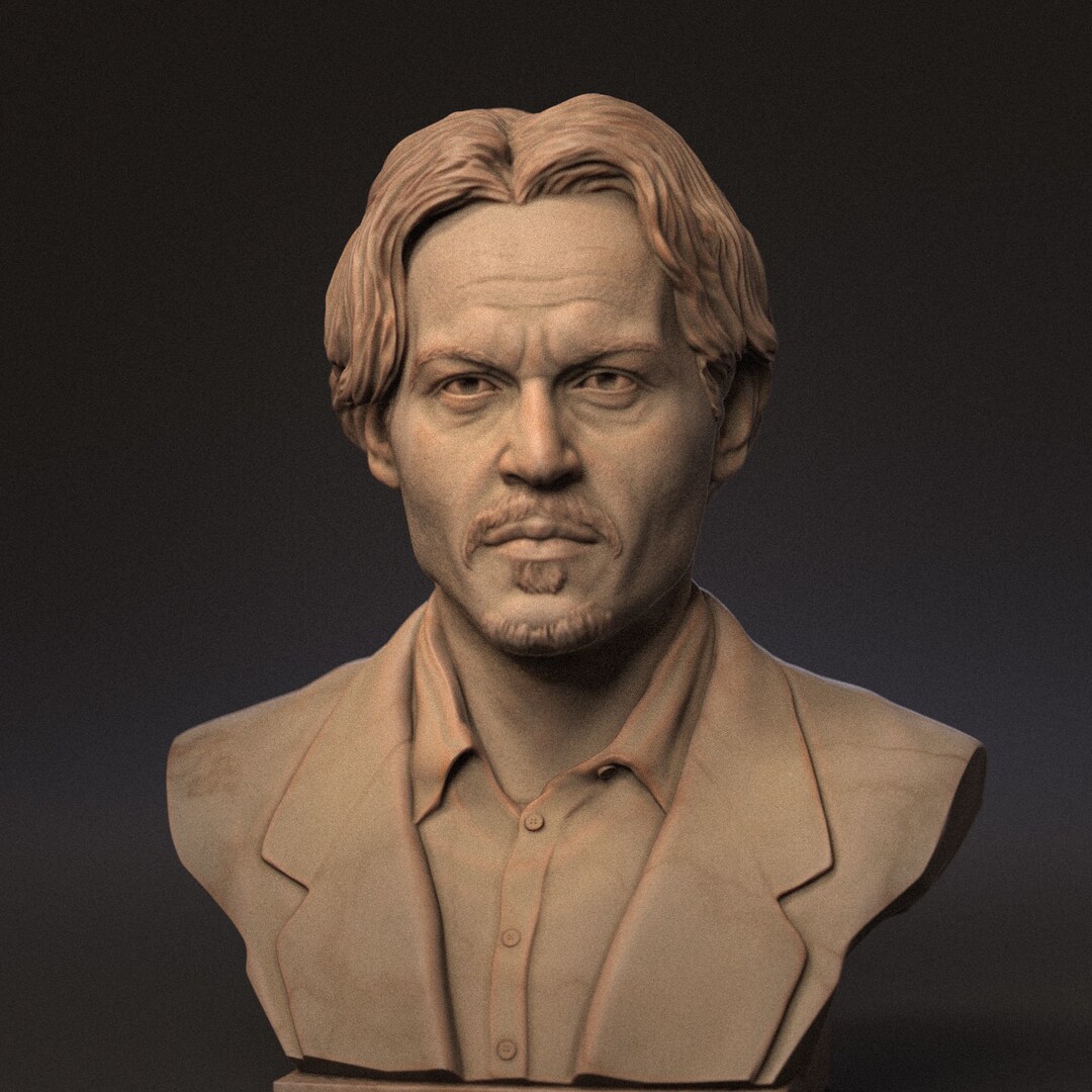 Johnny Depp Bust, Actor, Sculpture, Bookshelf Decor, Gamer Gift ...