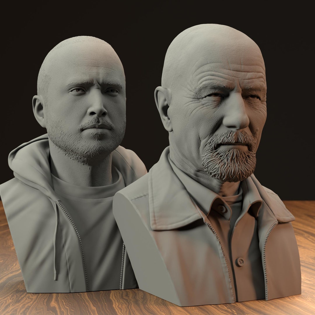 Bryan Cranston Aaron Paul Bust Actor Heisenberg - Etsy