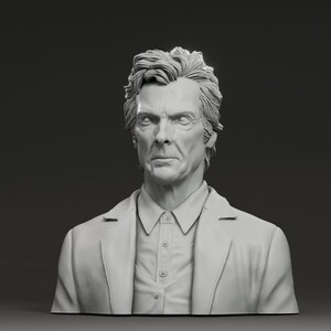 12th Doctor peter Capaldi Bust Sculpture, Doctor Who Character, Grumpy ...