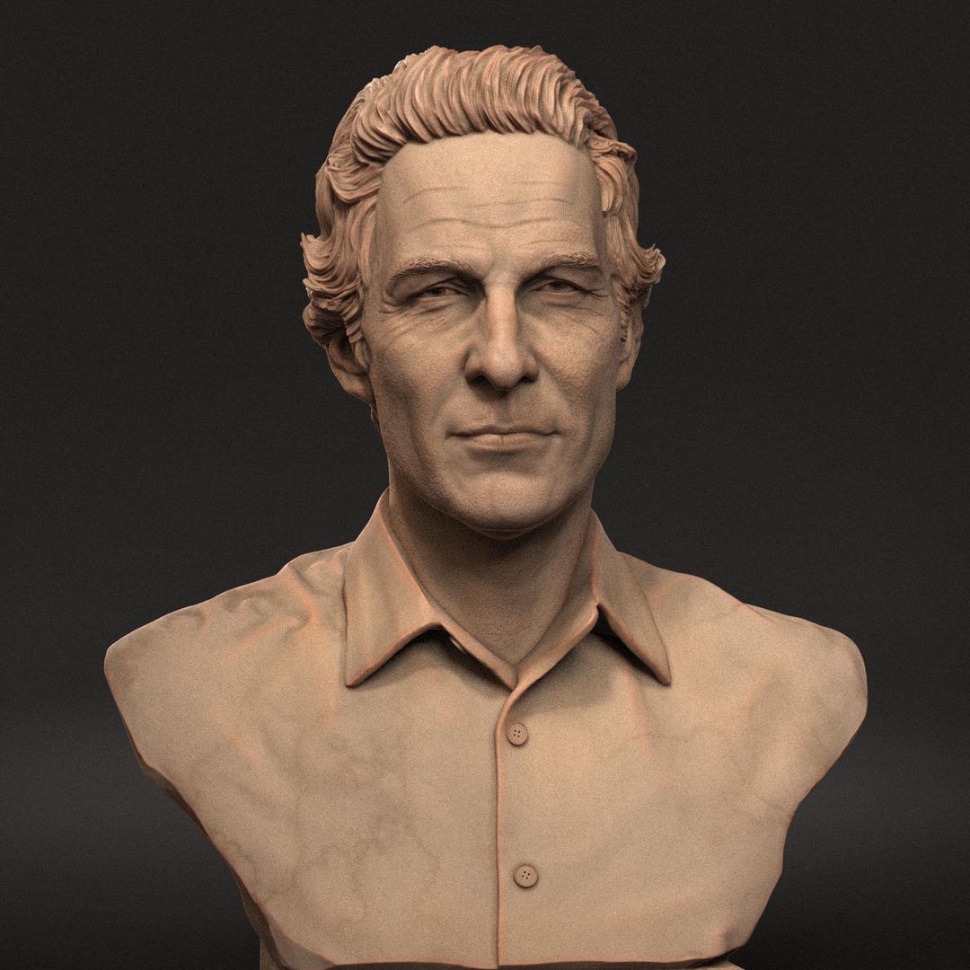 Matthew Mcconaughey Bust, Actor, Sculpture, Bookshelf Decor, Gamer Gift ...